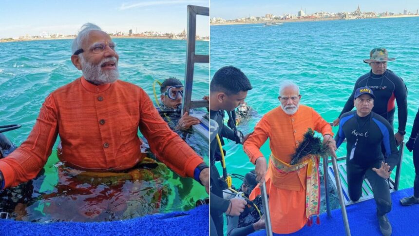 Prime Minister Modi Offers Prayers at Submerged Dwarka City, Shares ...